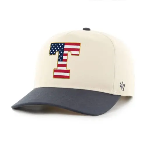'47 Navy Texas Longhorns Americana Flag Hitch Adjustable Hat - Natural