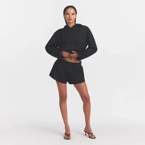 SKIMS Flutter Short | Black | | Woven Cotton - Onyx