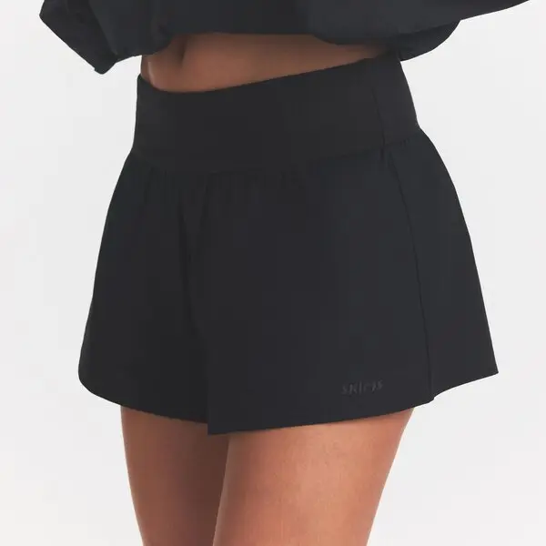 SKIMS Flutter Short | Black | | Woven Cotton