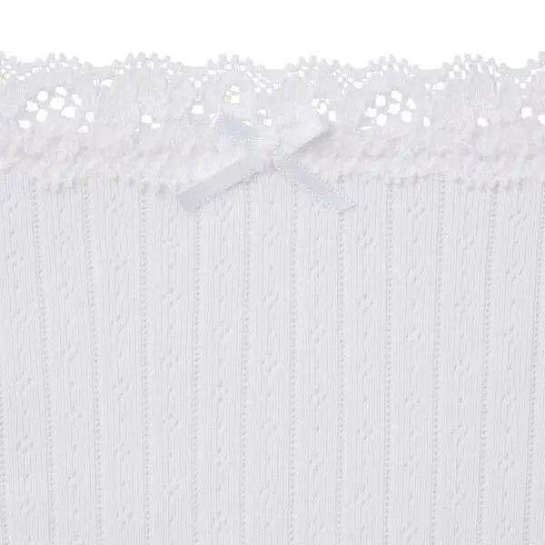 SKIMS Pointelle Lace String Thong | White | | Lightweight Cotton - Snow