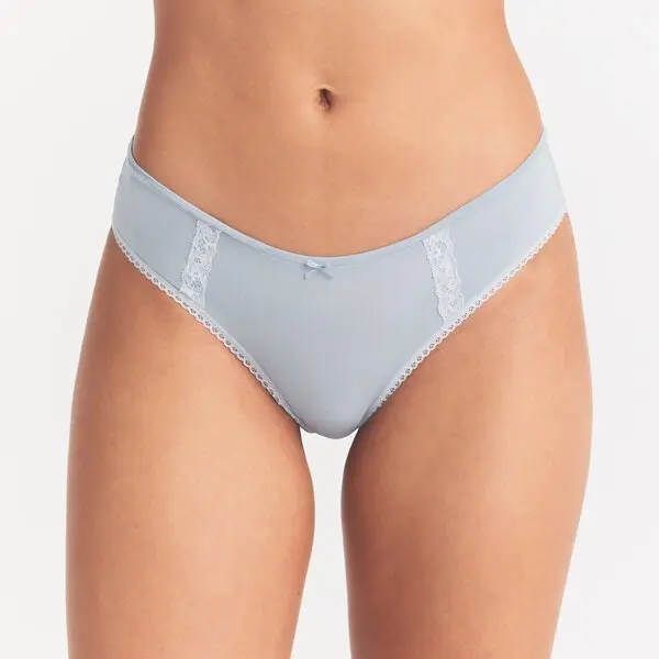 SKIMS Lace Hipster | Blue | | Lightweight Cotton