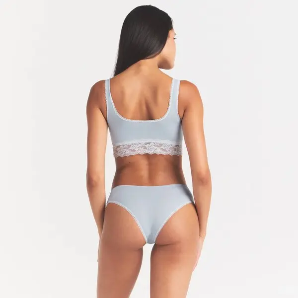SKIMS Lace Hipster | Blue | | Lightweight Cotton
