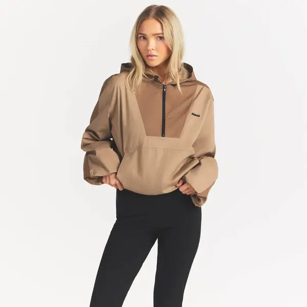 SKIMS Half Zip Pullover | Light Neutral | | Woven Cotton