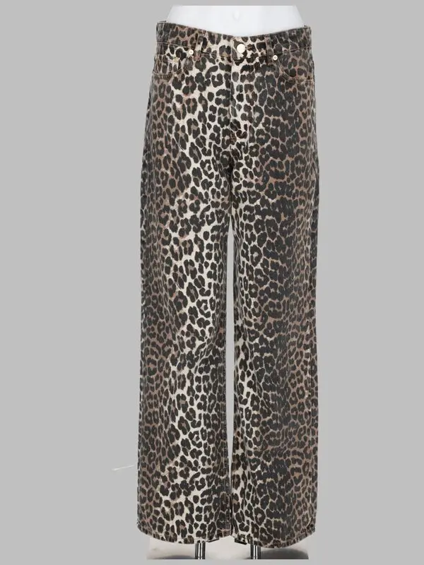 GANNI Jeans Con Stampa Animalier - Multicolor