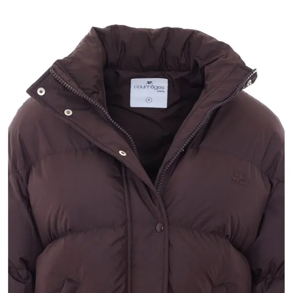 COURREGES Cropped Puffer Down Jacket With Logo
