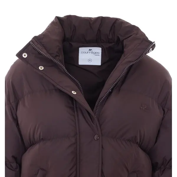 COURREGES Cropped Puffer Down Jacket With Logo - Red