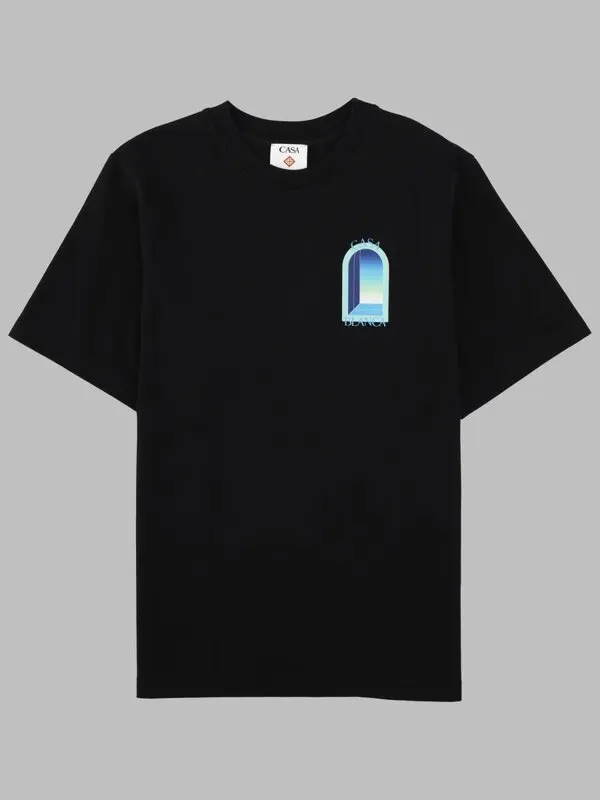 Casablanca T-shirt Con Stampa - Black