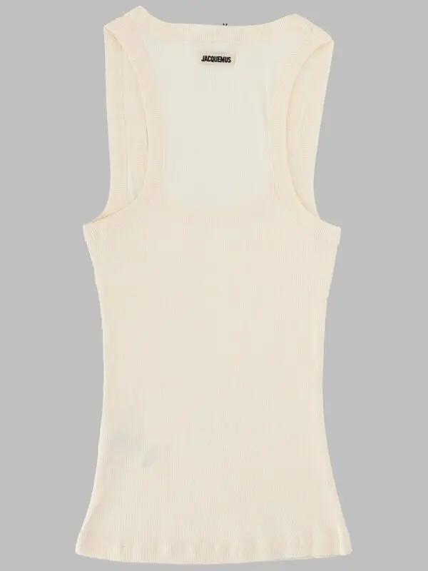 Jacquemus Gros Grain Tank Top - Cream