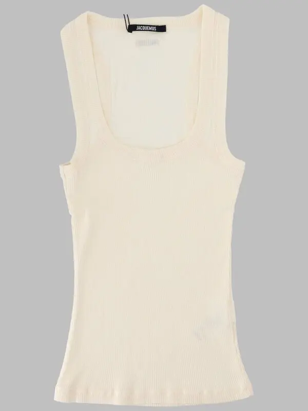 Jacquemus Gros Grain Tank Top - Cream