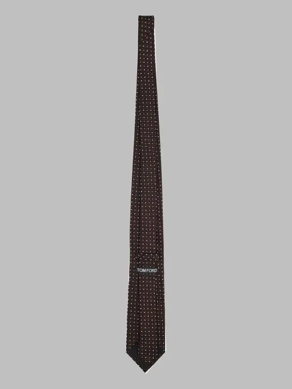 TOM FORD Silk Jacquard Cravat - Brown