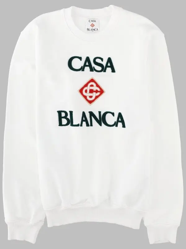 Casablanca Felpa Con Logo Ricamato - White