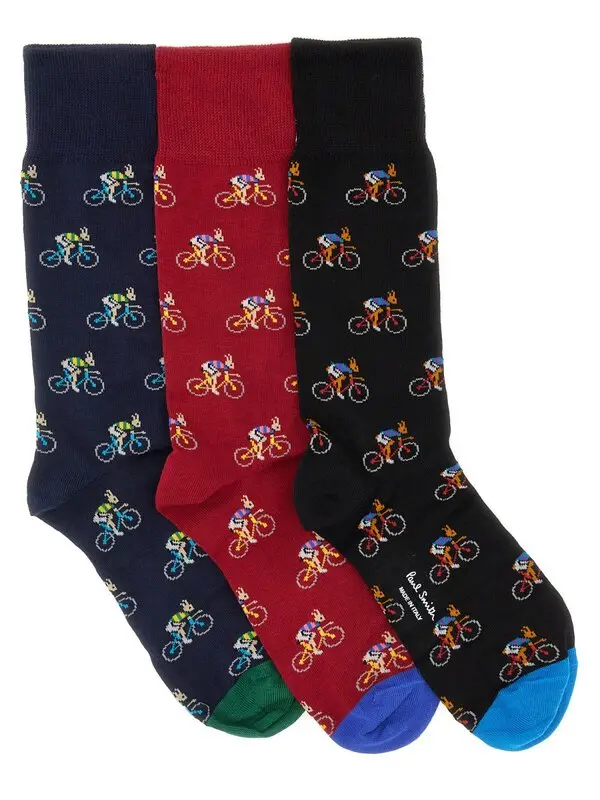 Paul Smith 3-pack Cyclist Print Socks - Multicolor