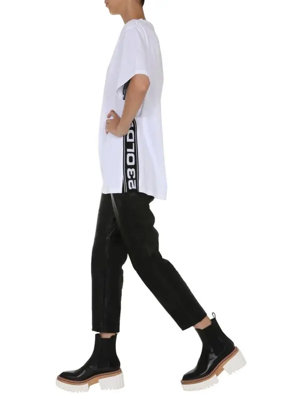 Stella McCartney Round Neck T-shirt With Side Band Detail - White