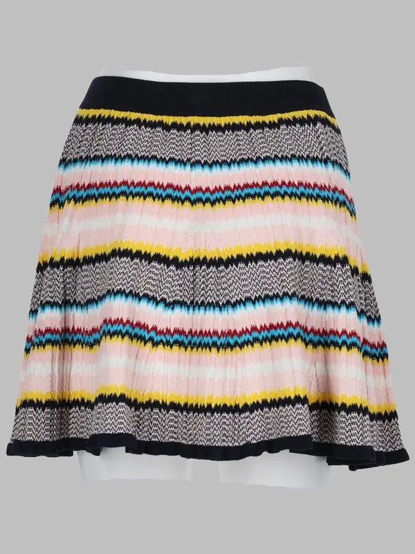 Casablanca Chevron Knit Mini Skirt