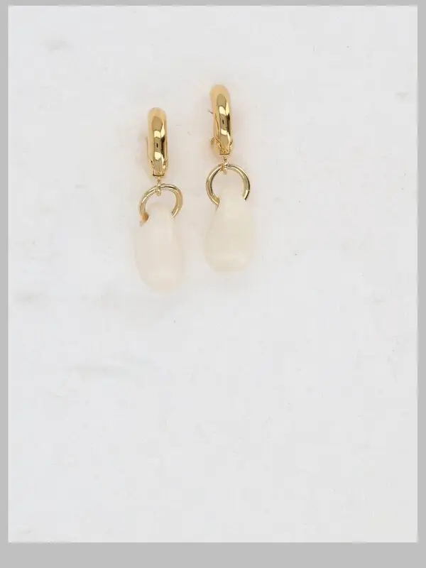 Isabel Marant Étoile Dangle Hoop Earrings With Stone Pendant - Gold