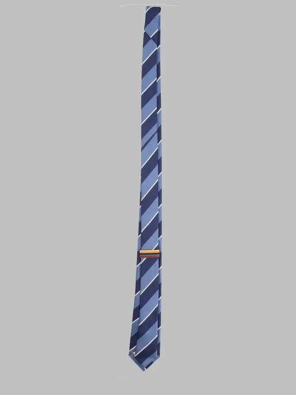 Paul Smith Striped Silk Tie - Blue
