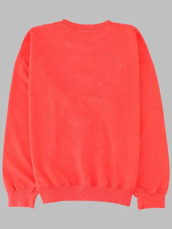 GANNI Organic Cotton Printed Sweatshirt - Red