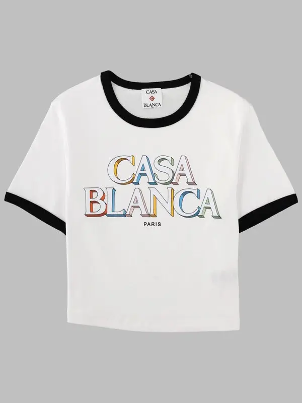 Casablanca Stacked Logo Cropped T-shirt