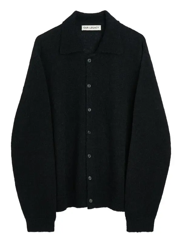 Our Legacy Button-front Cardigan With Shawl Collar - Black