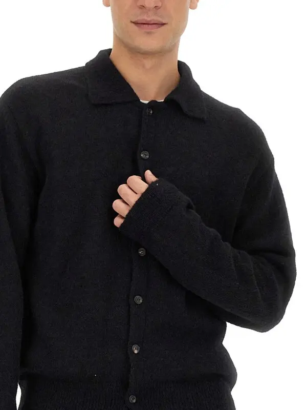 Our Legacy Button-front Cardigan With Shawl Collar - Black