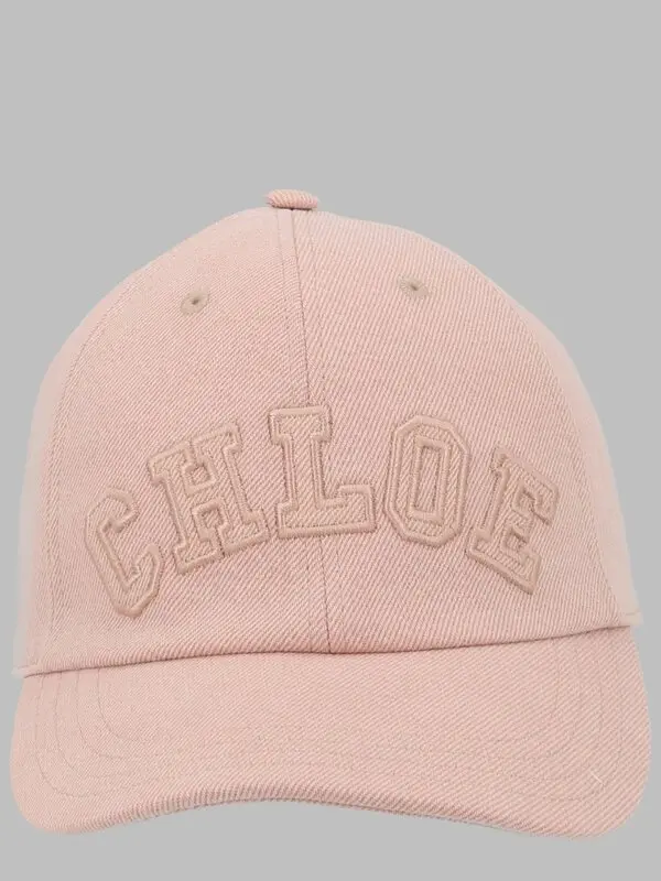 Chloé Cotton Baseball Cap With Logo - Pink