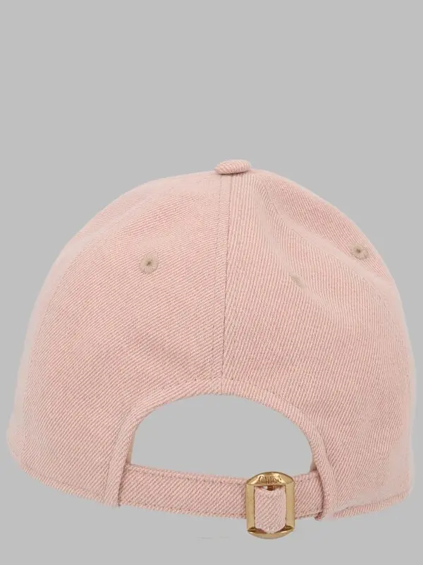 Chloé Cotton Baseball Cap With Logo - Pink