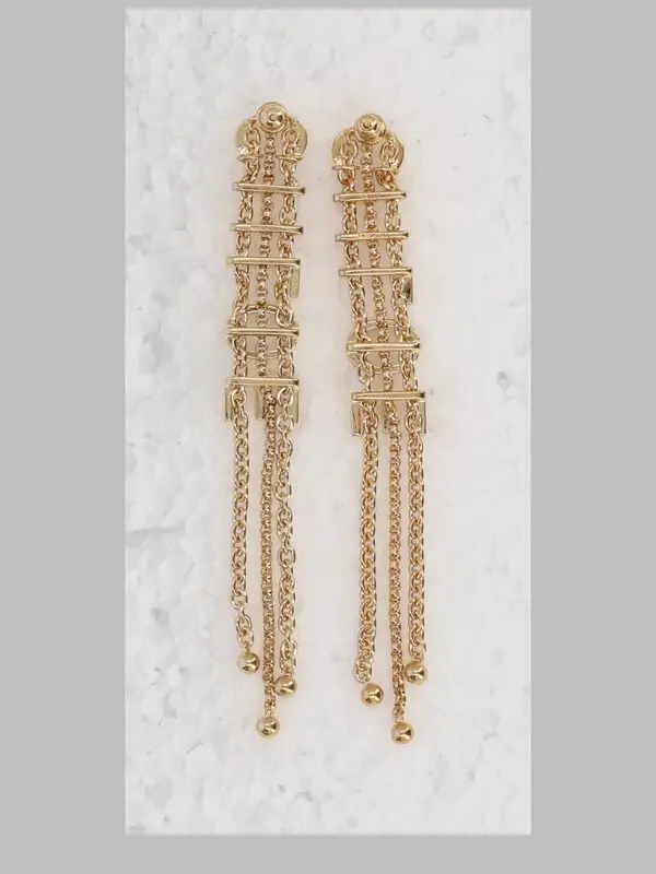 Chloé Logo Dangle Earrings - Gold
