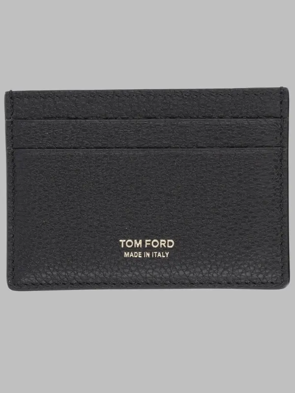 TOM FORD Classic Card Holder In Soft Grained Leather - Black