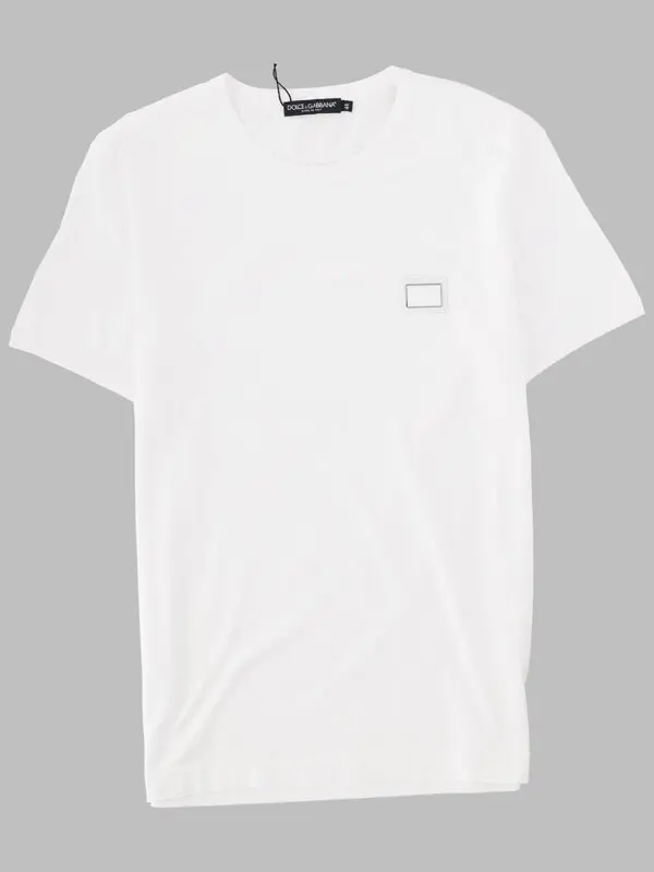 Dolce & Gabbana Short Sleeve T-shirt With Logo Detail - White