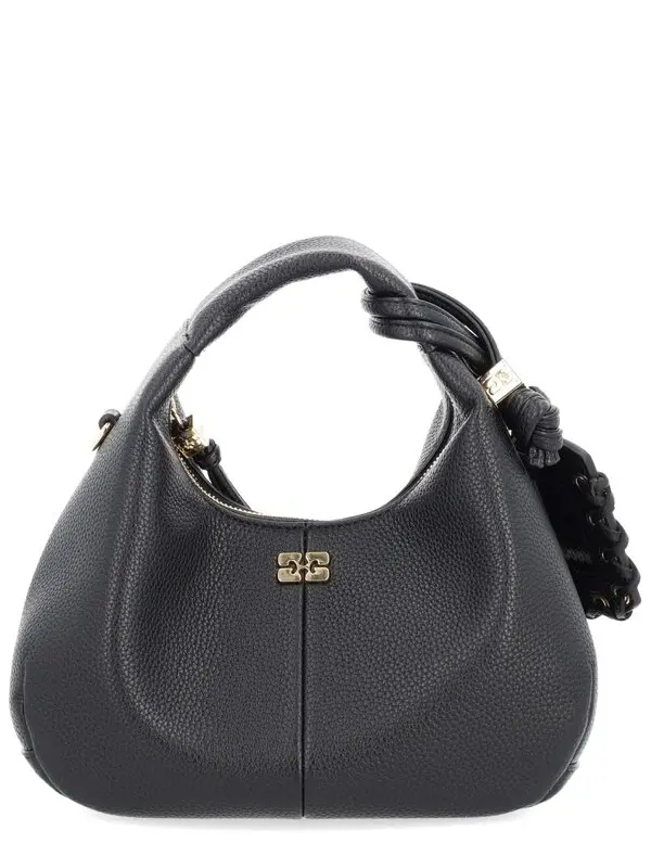 GANNI Small Hobo Bag - Black