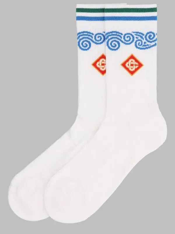 Casablanca Casa Wave Crew Socks - White