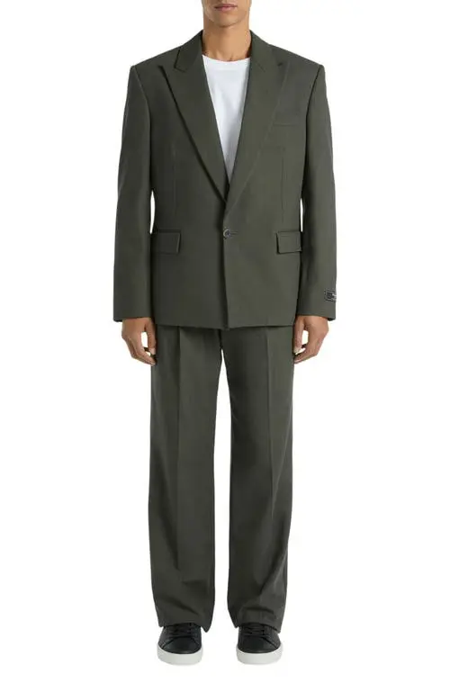 Balmain Cotton Twill 1-button Jacket - Khaki