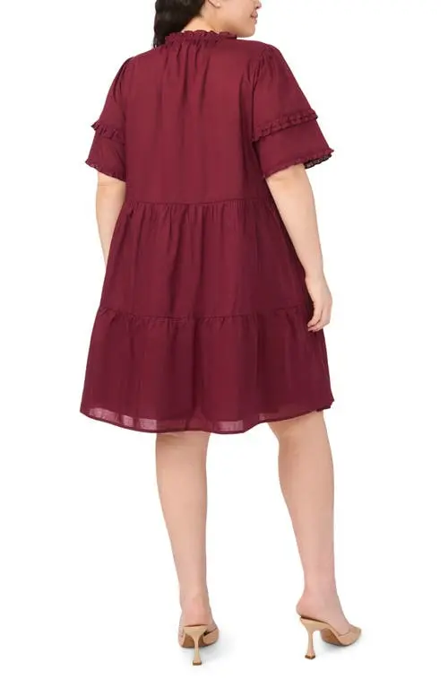 CECE DUPRAZ Pintuck Tiered Cotton Dress