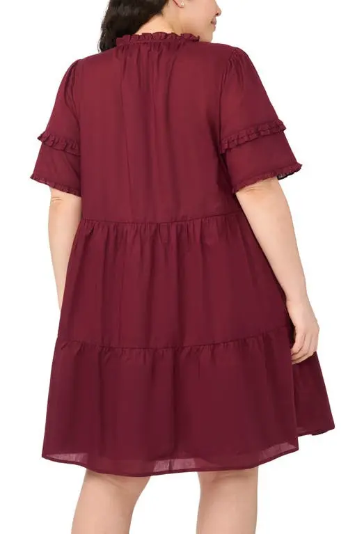 CECE DUPRAZ Pintuck Tiered Cotton Dress