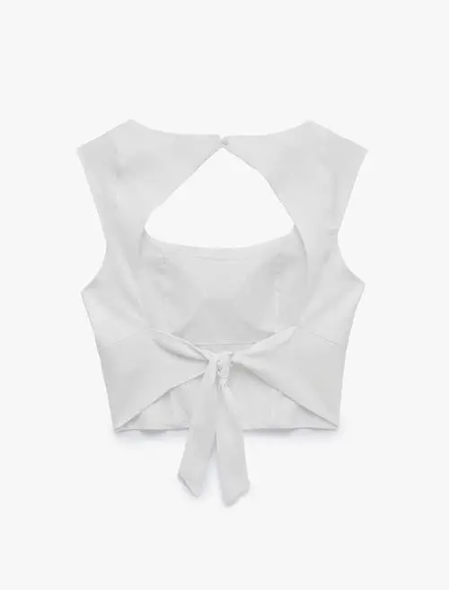 Koton Slim Fit Sleeveless Crop Blouse