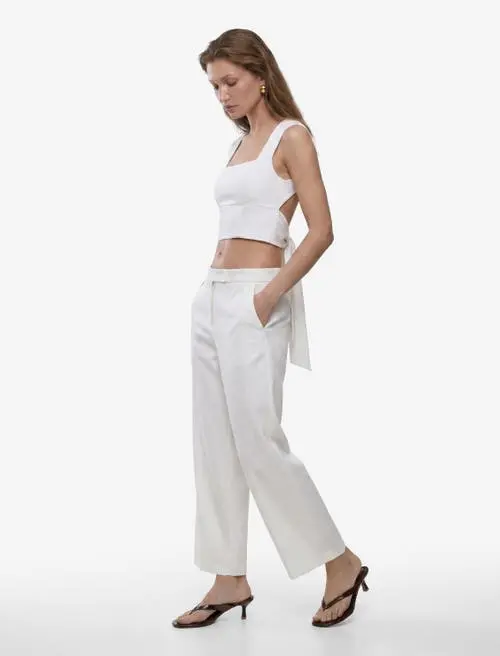 Koton Slim Fit Sleeveless Square Neck Cropped Blouse