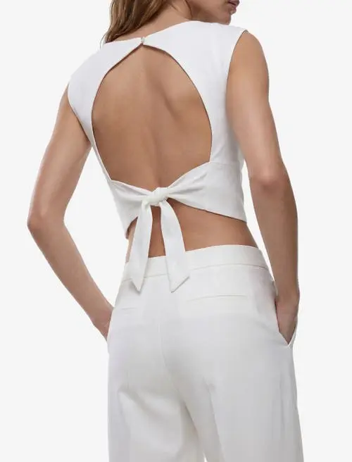 Koton Slim Fit Sleeveless Square Neck Cropped Blouse