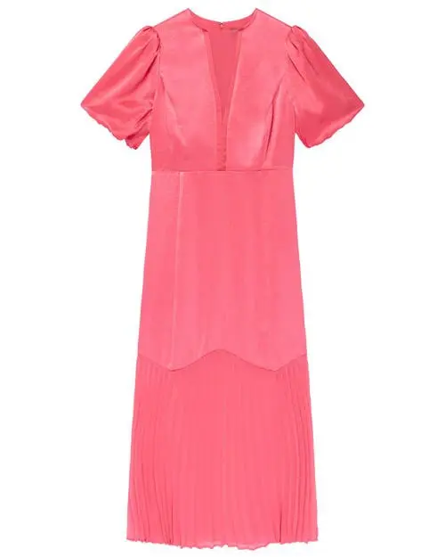 Mint Velvet Satin Pleated Maxi Dress