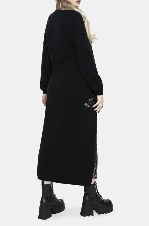 DISTURBIA Rime Cable Knit Longline Cardigan
