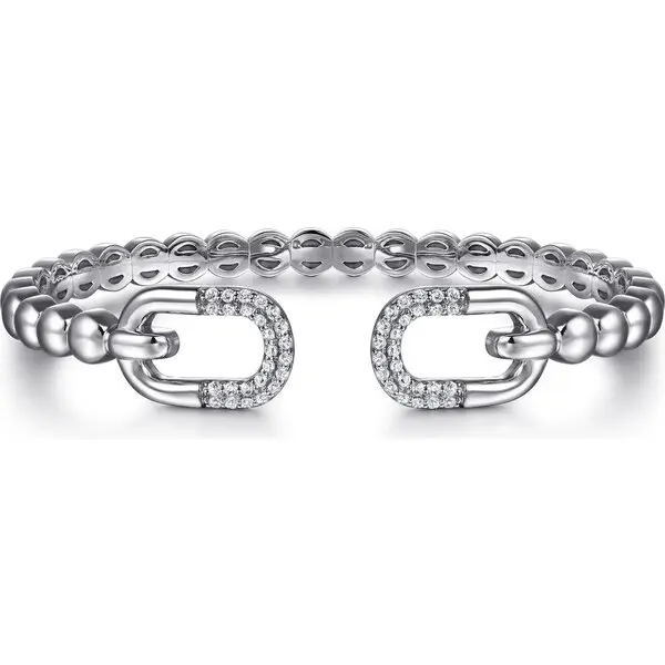 GABRIEL & CO. Sculptural Pavé Diamond & Cuff Bracelet