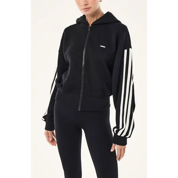 P.E Nation Flip Side Full Zip Hoodie With Sporty Stripes