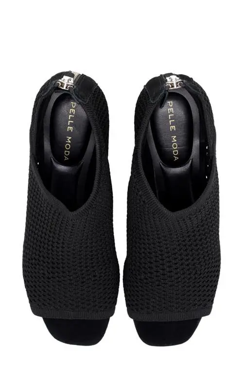 Pelle Moda Aurel Open Toe Platform Bootie - Black