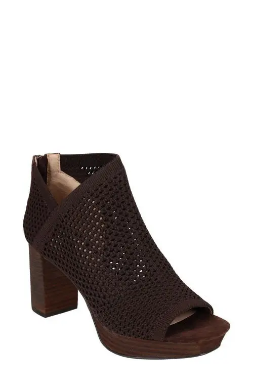 Pelle Moda Aurel Open Toe Platform Bootie - Chocolate