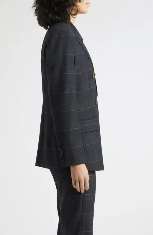 Marella Fedra Plaid Double-breasted Blazer
