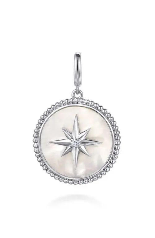 GABRIEL & CO. Mother-of-pearl And White Sapphire Medallion - Sterling Silver