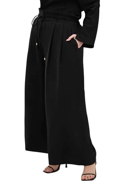 City Chic Shania Tie Waist Wide Leg Pants