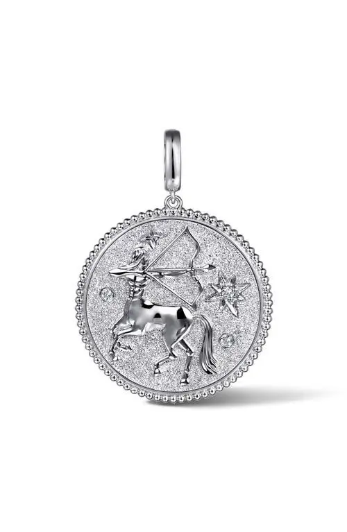 GABRIEL & CO. Bujukan Zodiac & White Sapphire Medallion - Sterling Silver