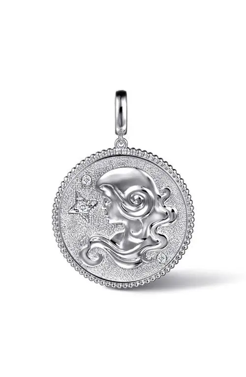 GABRIEL & CO. Zodiac Medallion With White Sapphires - Sterling Silver