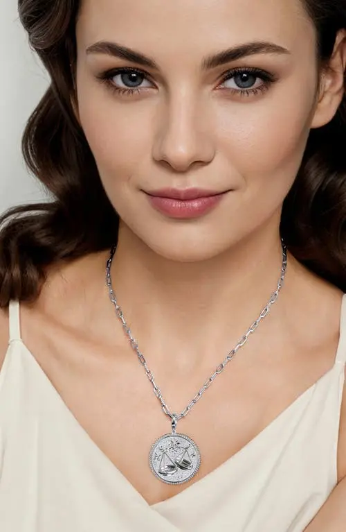 GABRIEL & CO. Zodiac Medallion With White Sapphires
