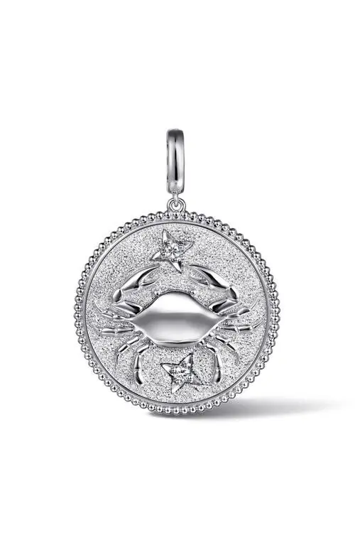 GABRIEL & CO. Zodiac Medallion With White Sapphires - Sterling Silver